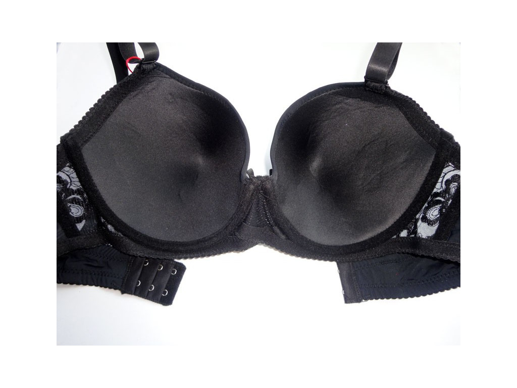 SMOOTH BLACK BRA WITH MAXI LACE